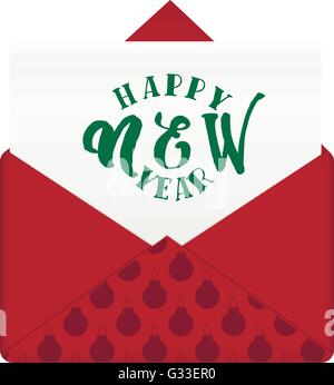 New Year card with the inscription. The message is decorated with ...