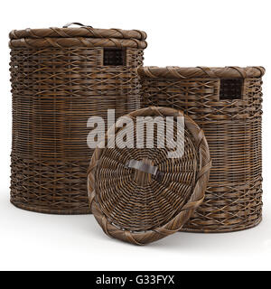 Round wicker baskets Stock Photo - Alamy