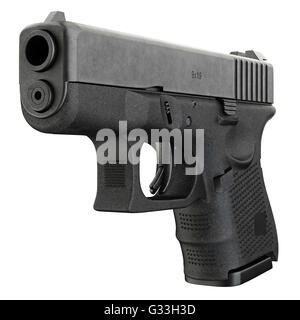Gun metallic police, military, front view Stock Photo - Alamy