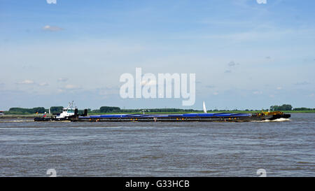 large nautical vessel on german river elbe Stock Photo - Alamy