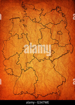 old administration map of german provinces (states) with clipping path ...