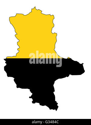 isolated map of saxony anhalt region with flag Stock Photo - Alamy