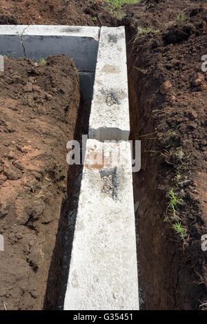 self building house, trench blocks around foundations of new build home ...