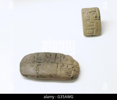 Sumer. Mesopotamia. Near East. Inscribed bullae with seal impressions ...
