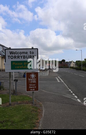 Welcome to Torryburn Fife Scotland May 2016 Stock Photo - Alamy
