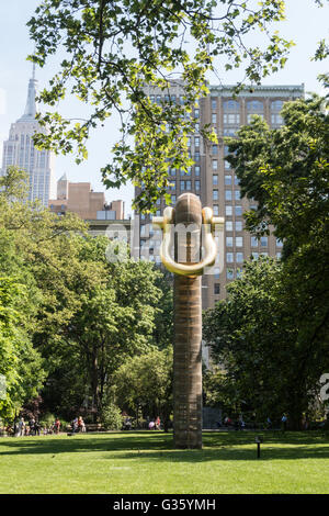 Martin Puryear Sculpture "Big Bling" in Madison Square Park, NYC Stock ...