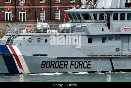HMC Searcher Border Force patrol boat off the Isle of Scilly Stock ...