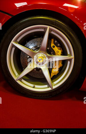 The wheel badge and brake caliper of a Ferrari supercar Stock Photo - Alamy