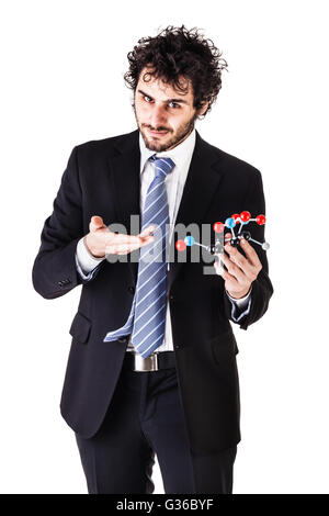 TNT molecule. Molecular model of trinitrotoluene (TNT, formula C7H5N3O6 ...