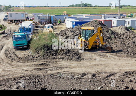 Administration settlement made of container office at building site ...