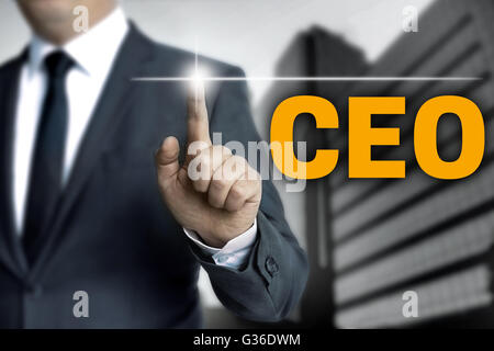 ceo touchscreen is operated by businessman Stock Photo - Alamy
