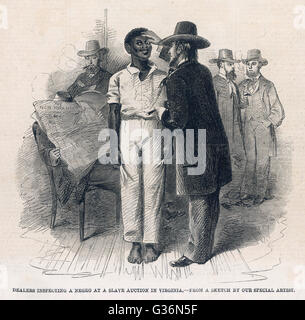 SLAVE AUCTION in Virginia about 1861 Stock Photo - Alamy