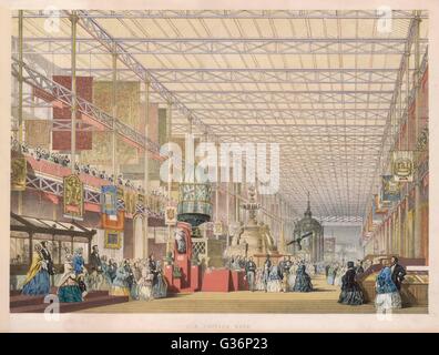 Great Exhibition in the Crystal Palace, Hyde Park, London, 1851 Stock ...