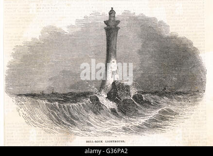 Lighthouses The Inchcape Bell Rock Lighthouse in the North Sea in ...