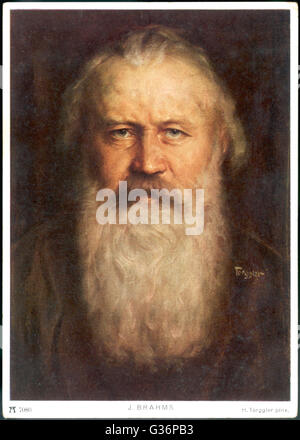 Johannes Brahms, German composer and musician, seen here as a young man ...
