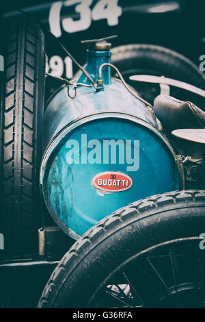 1926 Bugatti T23 Brescia Car gauges on the dashboard. UK. Black and ...