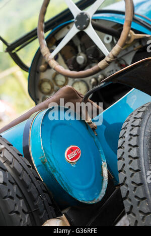 1926 Bugatti T23 Brescia Car gauges on the dashboard. UK. Black and ...