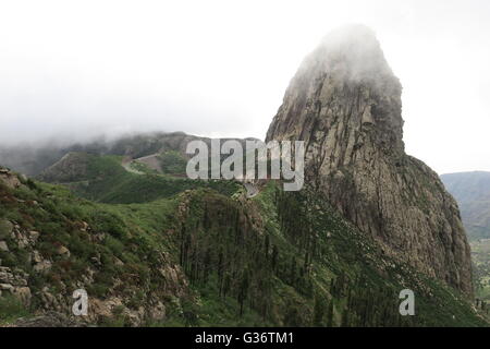 Volcanic plug Roque de Agando,La Gomera, Canary Islands Stock Photo - Alamy