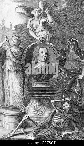 Portrait of Edward Young (1683-1765) an English poet. Dated 18th ...