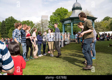 People dancing at afternoon gala and funfair in Weston Park Sheffield ...