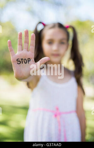 Female hand stop sign Stock Photo - Alamy