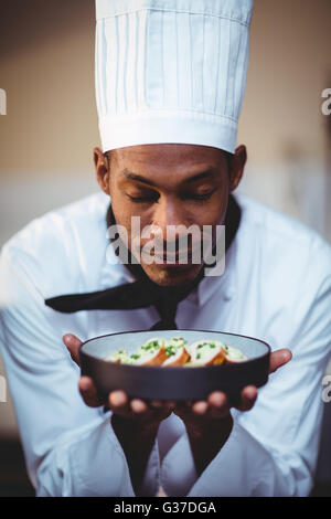 Chef presenting her plate Stock Photo - Alamy