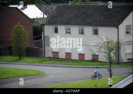 General view of the Gurnos estate in Merthyr, South Wales Stock Photo ...