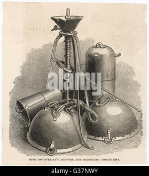 Otto von Guericke's air pump. From 'Experimental Nova' by Otto von ...