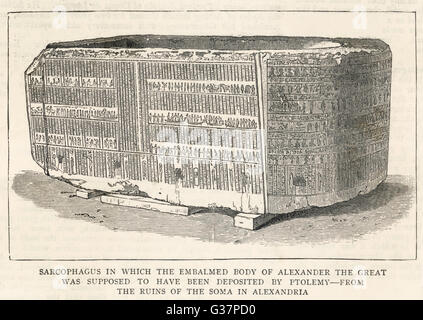 SARCOPHAGUS IN WHICH THE EMBALMED BODY OF ALEXANDER THE GREAT WAS ...