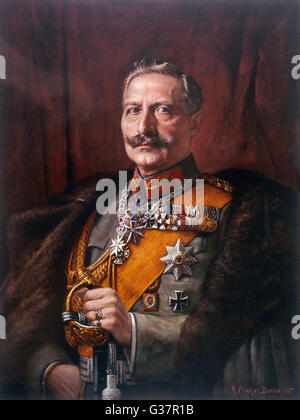 Wilhelm II (1859-1941) German Emperor (Kaiser) 1888-1918. Three-quarter ...