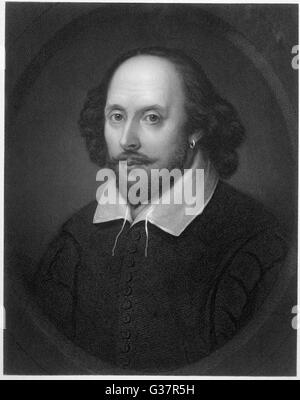 WILLIAM SHAKESPEARE (1564 - 1616) Playwright and poet. Sitting in a ...