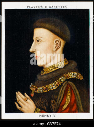 King Henry V (reigned 1413-1422) wooden effigy on his tomb in Stock ...