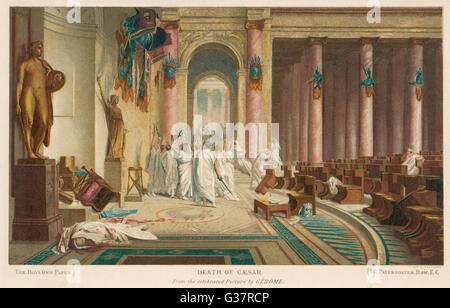 Julius Caesar is assassinated in the Senate by Brutus and his ...