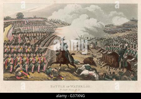 The battle of Waterloo-depiction after Walter Scott's poem Stock Photo ...