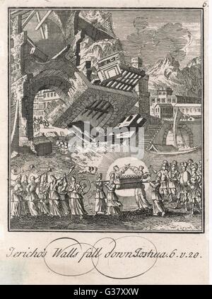 The Israelites process round Jericho, blowing trumpets, much to the ...