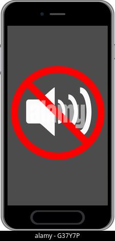 No sound vector phone sign. Vector illustration Stock Vector Image ...