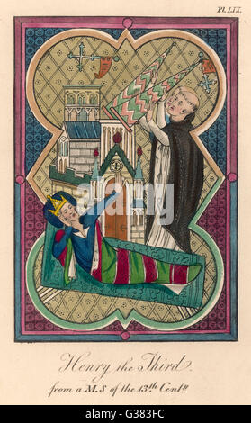 Henry III (1207-1272) King of England from 1216, confronting his ...