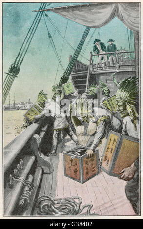 THE BOSTON TEA PARTY 16 December 1773 Stock Photo - Alamy