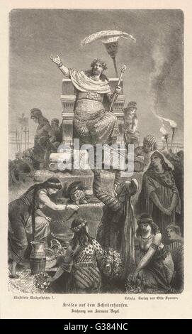 Croesus, king of Lydia, on the pyre Stock Photo - Alamy