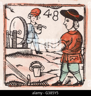 17th century Rope Maker Stock Photo - Alamy