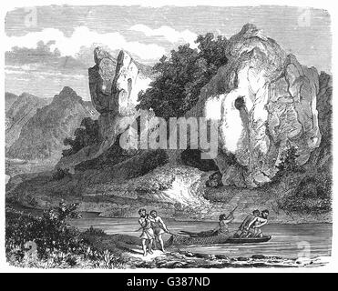 Fishing in the Neolithic era Stock Photo - Alamy