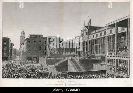 An auto-da-fe of the Spanish Inquisition : while nine are already ...