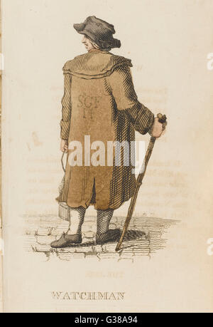 A night watchman on his rounds. At the time, the night watchmen were ...