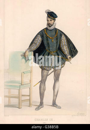 Charles IX (1550–1574), King of France, Style of François Clouet Stock ...