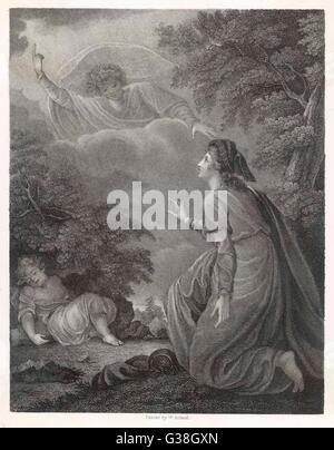Hagar and Ishmael in the desert Stock Photo - Alamy