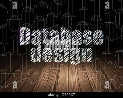 Programming concept: Database Design in grunge dark room Stock Photo ...