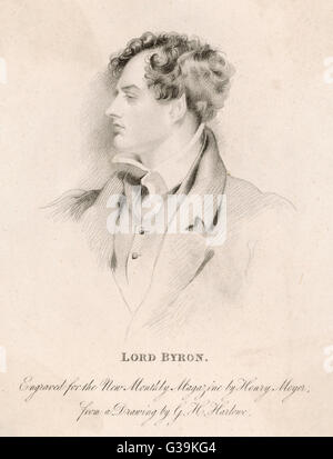 George Gordon, Lord Byron (1788-1824) English Romantic poet of Scottish ...