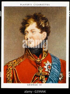 George IV 1762 – 1830, King of Great Britain 1820 - 1830. Portrait as ...