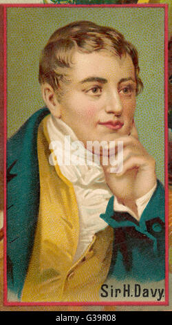 Humphry Davy (1778-1829) Hand-coloured engraving after portrait by ...