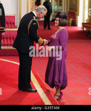 Mrs Helen Wilcox from Birmingham, receives an MBE (Member of the Order ...